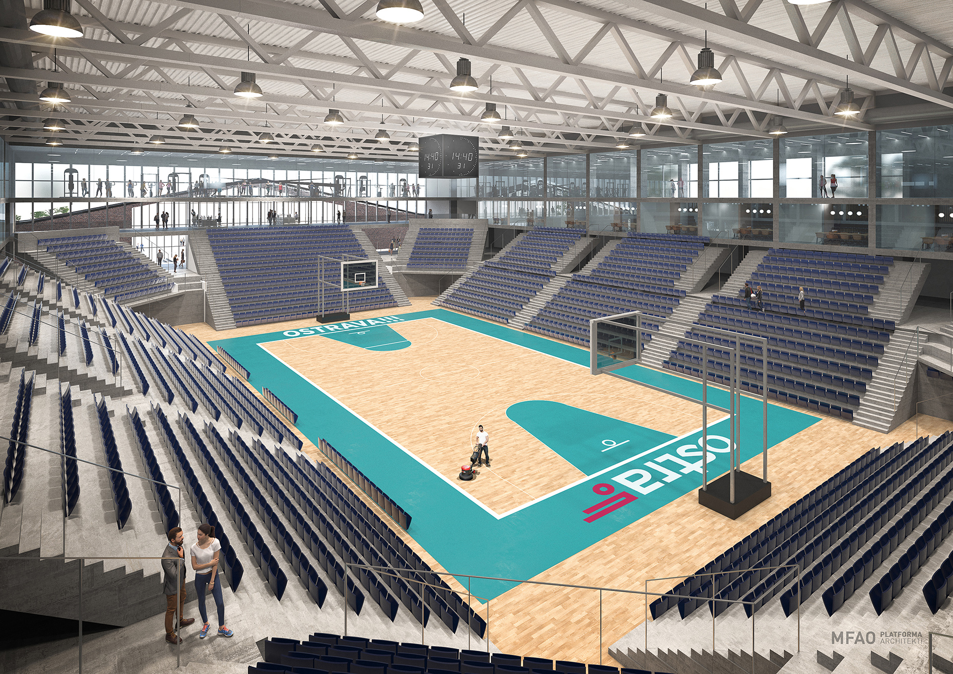 Hala v noci — Ostrava